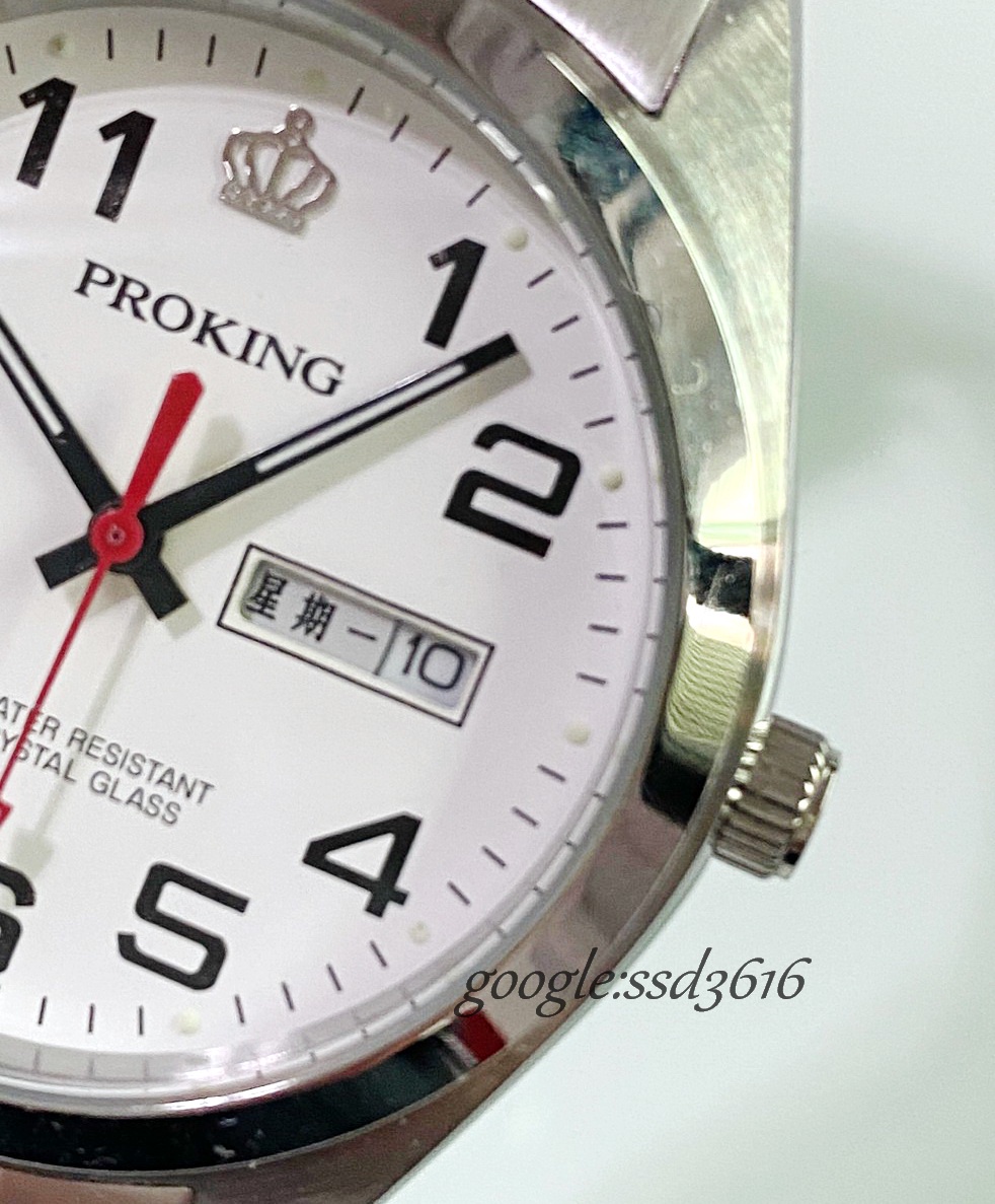 PROKING皇冠錶 日本機芯/日期+星期/時尚大方/上班族/不鏽鋼錶帶+強化玻璃鏡面 淑女錶精品錶腕錶4004白面數字 |經緯度鐘錶 ...