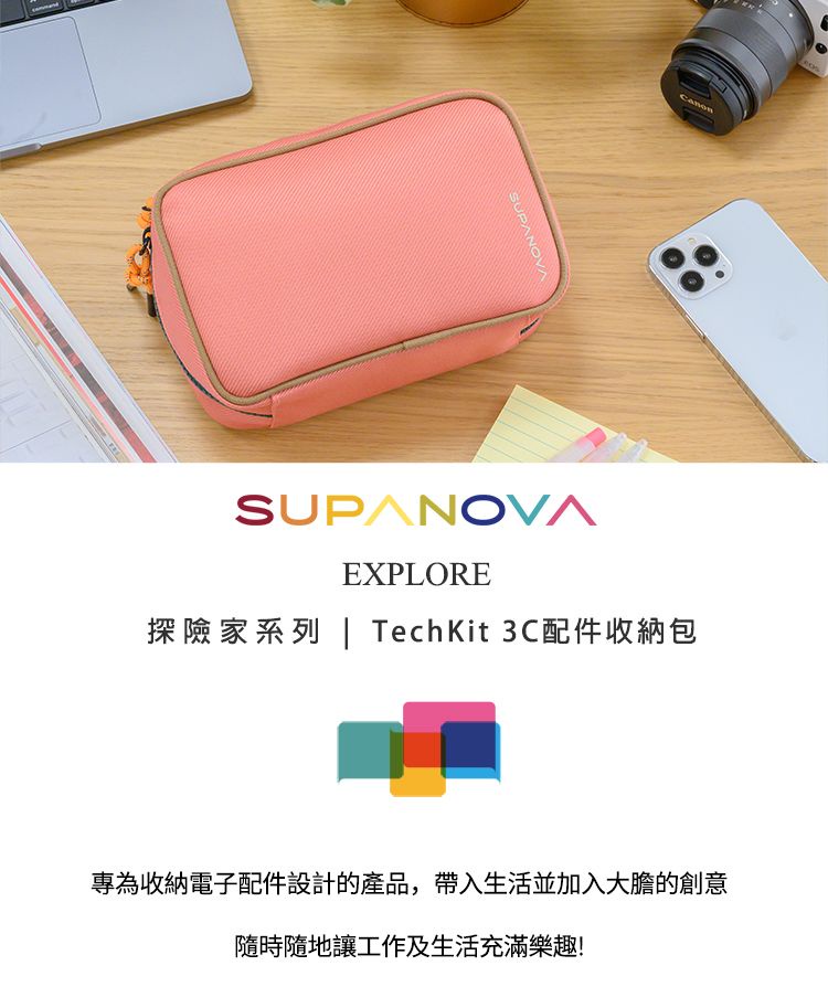 SUPANOVA EXPLORER探險家系列-防潑水 Tech Kit 3C 收納包-大 海藍綠 - TRIPOiNT 直營旗艦店 - iOPEN Mall
